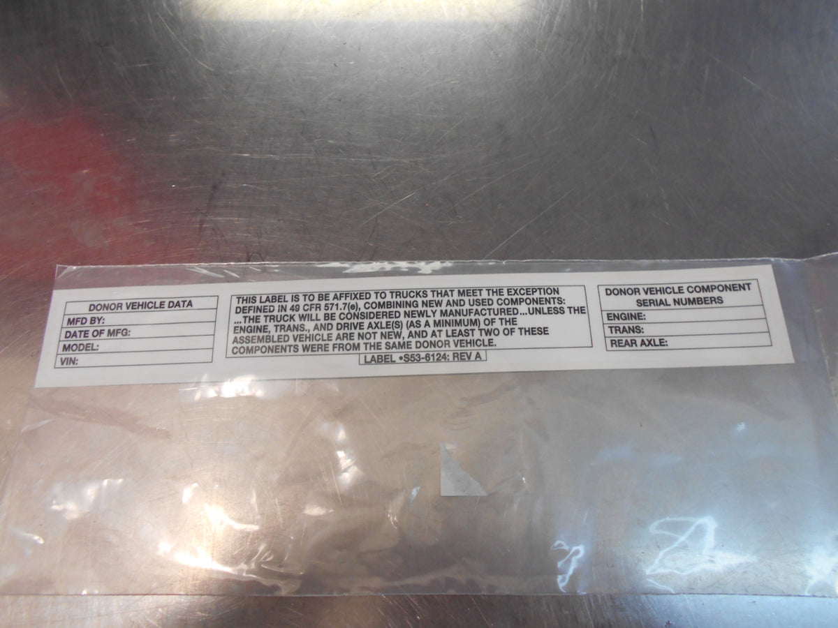 LABEL - S53-6124 – Peterbilt of Sioux Falls New and Used Parts