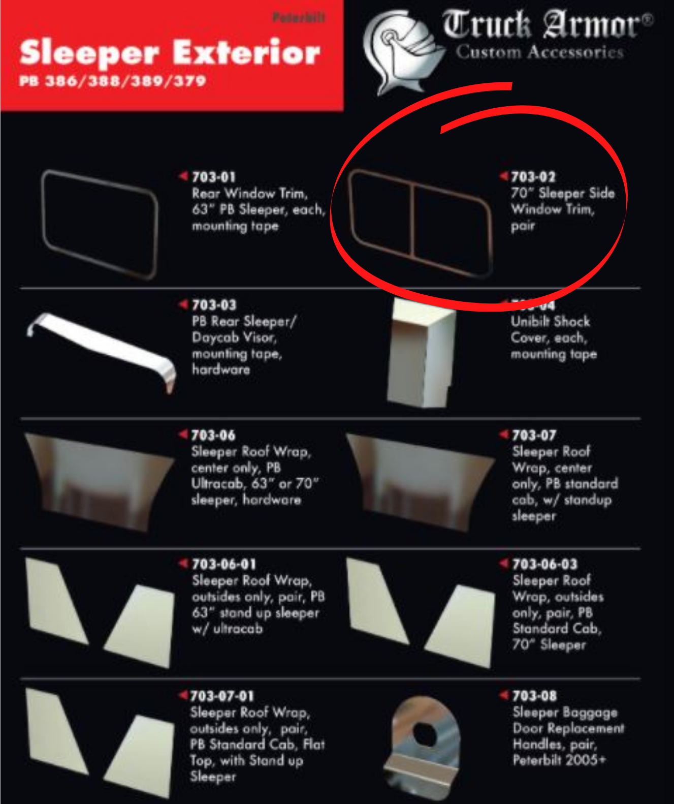 70" Sleeper Side Window Trim - 703-02 – Peterbilt of Sioux Falls New ...